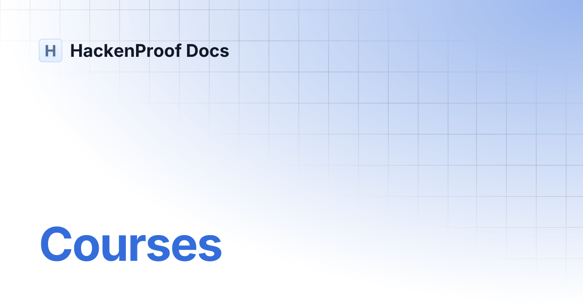 Courses | HackenProof Docs