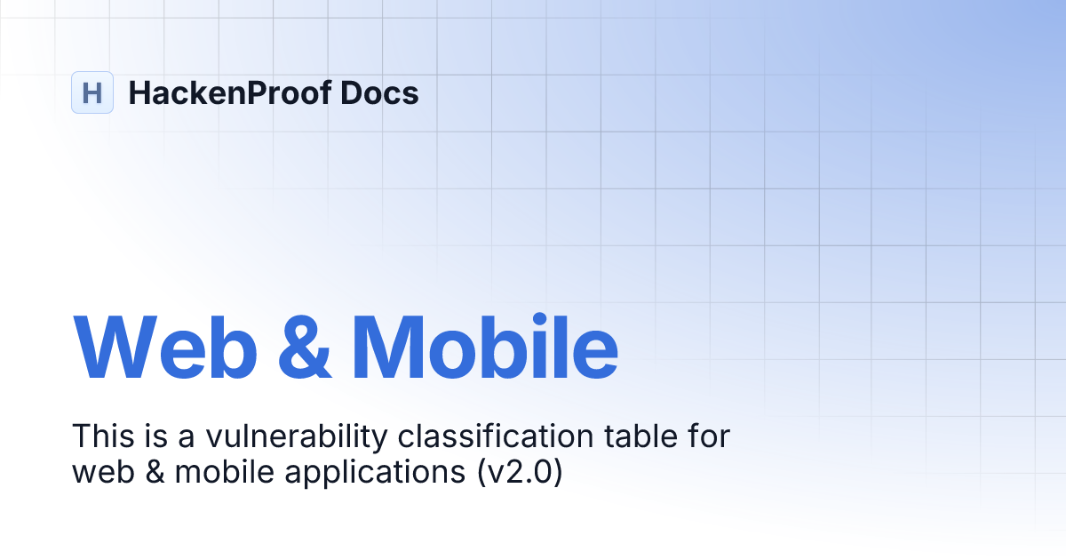 Web & Mobile | HackenProof Docs