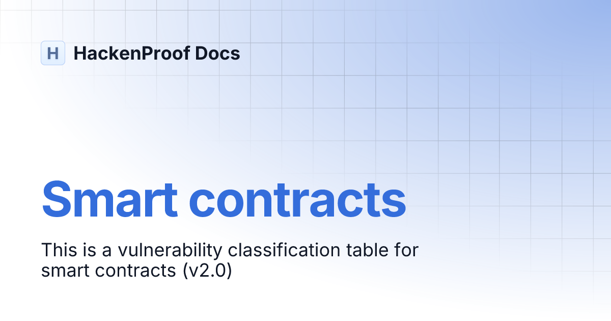 Smart contracts | HackenProof Docs