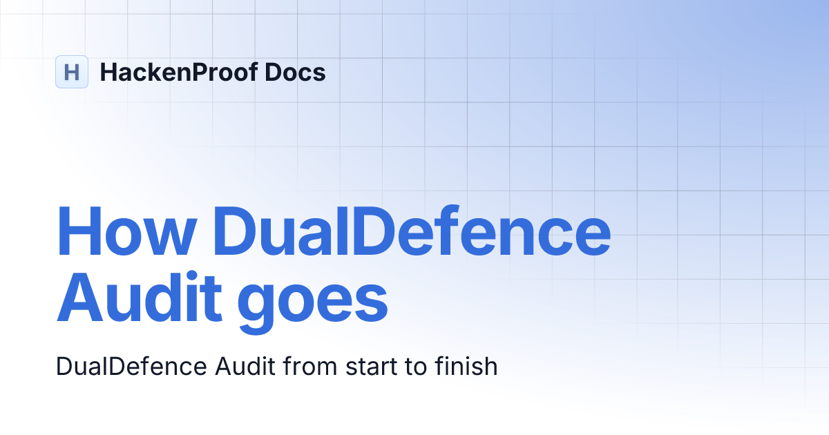 How DualDefence Audit goes | HackenProof Docs